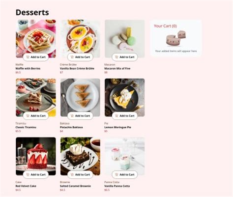 Frontend Mentor Product List With Carts Using Css Grid And React Coding Challenge Solution
