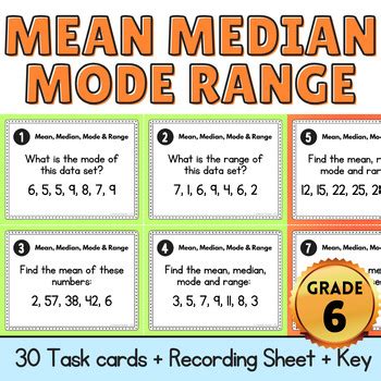 Measures Of Center Mean Median Mode Range Activity Task Cards By Alessia Hooper