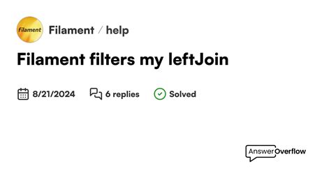 Filament Filters My Leftjoin Filament