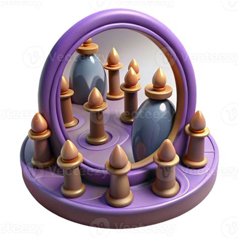 3d Render Of Abstract Shapes With Circular Mirror 51223333 Png