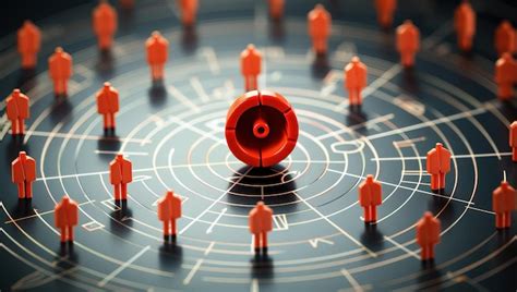 Premium Ai Image Cyber Security Concept With Red Silhouettes Of People Standing Around The Target
