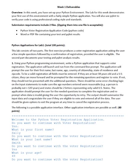 Solved Week 1 Deliverables Overview In This Week You Have
