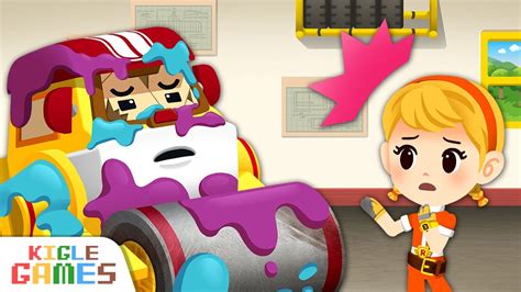 로드롤러 맥스 로보카 폴리 정비놀이 중장비 자동차 수리 세차 놀이 경찰차 구급차 소방차 키글 게임 Kigle Games Youtube