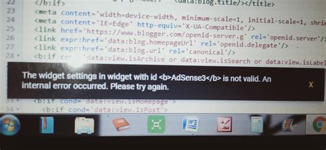 html blogger tidak bisa di simpan karena error widget adsense komunitas blogger