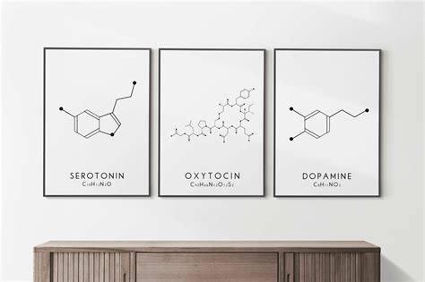 Dopamine Molecular Structure Print Black And White Typelab