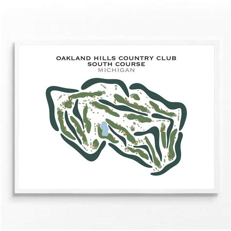 Oakland Hills Country Club South Mi Golf Course Map Wall Art Golfer