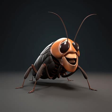 Premium Photo Cartoon Cockroach 3d