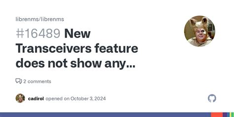 New Transceivers Feature Does Not Show Any Graphs · Issue 16489