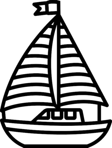 Premium Vector Boat Outline Vector Illustration