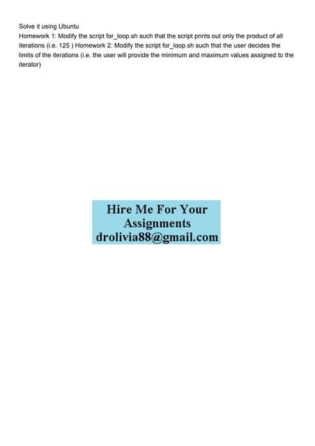 Solve It Using Ubuntu Homework 1 Modify The Script Forlooppdf