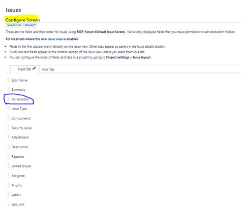 Fix Version Field Is Not Enabled Not Visible