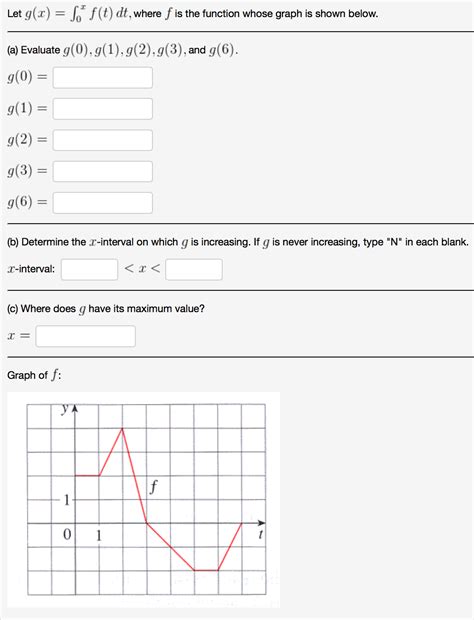 Solved Let Gz Ft Dt Where F S The Function Whose Graph