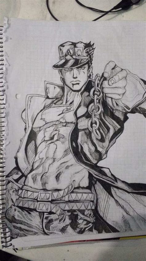 Primer Dibujo De Jotaro Jojos Bizarre Amino Amino