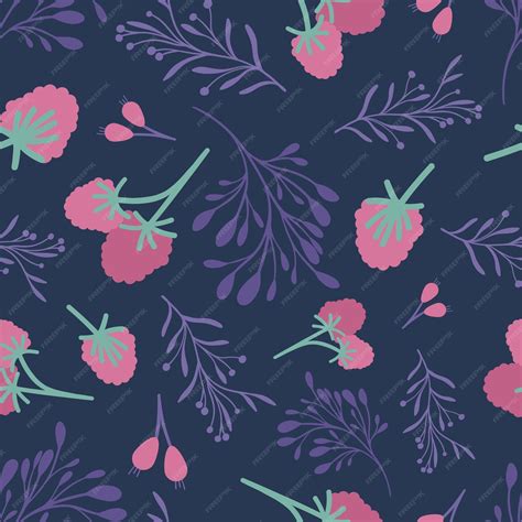 Premium Vector Elegants Raspberry Seamless Pattern