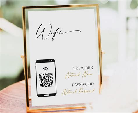 Wifi Qr Code Sign Template Wifi Password Sign Printable Editable Wifi