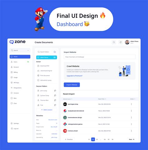 SaaS Dashboard Zane AI Coding Assistant UI UX Website On Behance