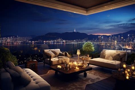 Luxury Penthouse Terrace With Outdoor Furniture Created Using