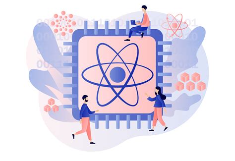 Quantum Computing Concept Tiny People Engineers And Scientists Working With Big Quantum