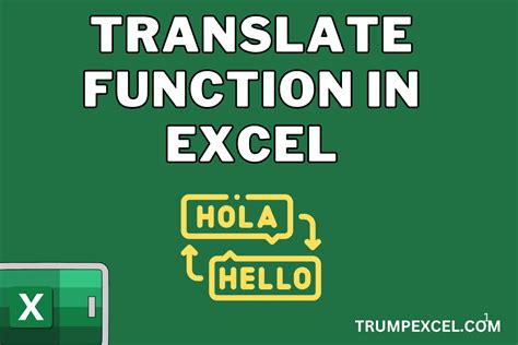 Translate Function In Excel