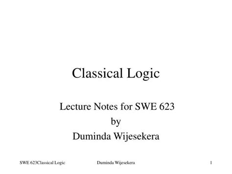 Ppt Classical Logic Powerpoint Presentation Free Download Id 4268307
