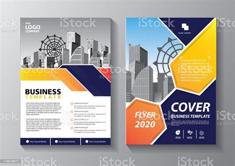 브로셔 디자인 현대적인 레이아웃 연례 보고서 포스터 다채로운 삼각형으로 A4의 전단지 기술 과학 밝은 배경으로 시장에 대 한 기하학적 모양 0명에 대한 스톡 벡터 아트 및