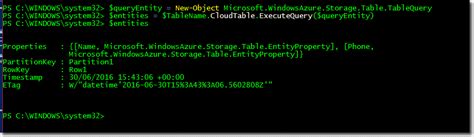 Azure Storage Services Table Storage Sysops