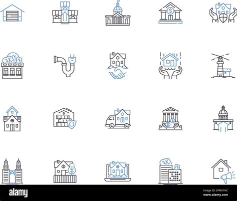 Architecture Outline Icons Collection Architecture Structure Design
