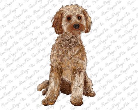 Cockapoo Portrait Png Sublimation Design Western Cockapoo Etsy