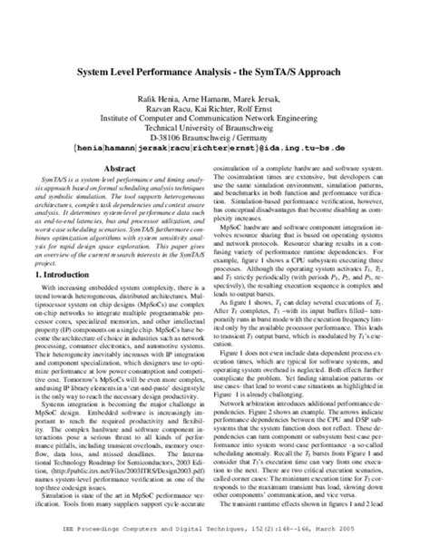 Pdf System Level Performance Analysis The Symtas Approach
