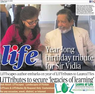Demokrissy Naipaul Turns 86 Year Of Littributes To Laureates To Honour