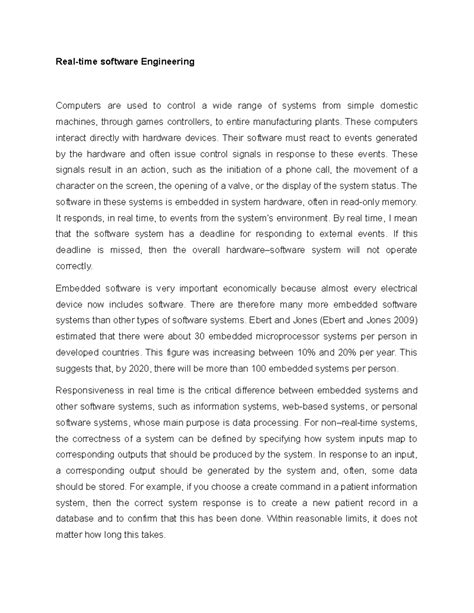 Real Time Software Engineering Real Time Software Engineering