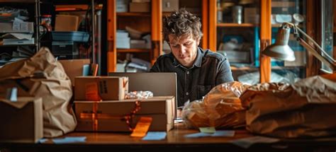 premium photo man sitting in front of laptop computer