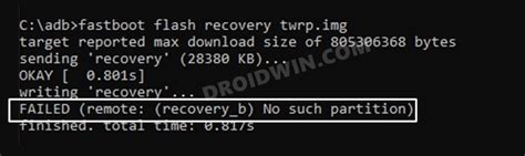 How To Fix TWRP Error FAILED Remote No Such Partition DroidWin