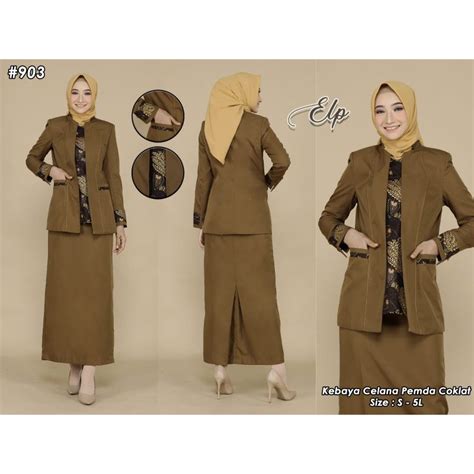 Jual Seragam Pemda Batik Baju Dinas Wanita Asn Pns Baju Pemda Wanita Seragam Pns Coklat Tua