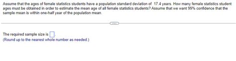 Solved Assume That The Ages Of Female Statistics Babes Chegg Com