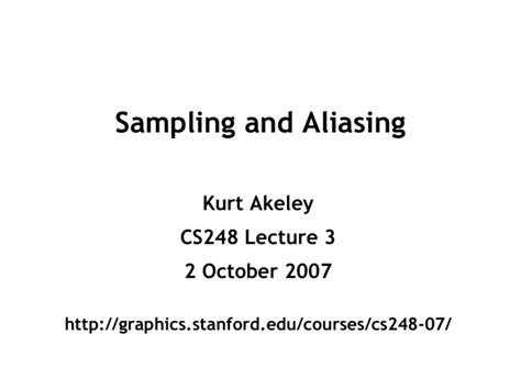 Sampling And Aliasing