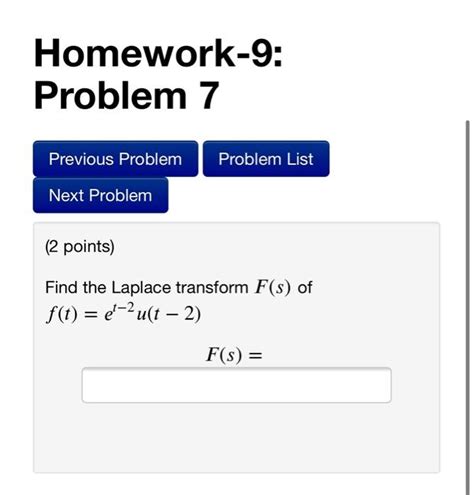 Solved Homework 9 Problem 7 Problem List Previous Problem