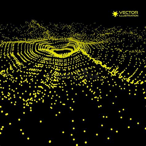 Array With Dynamic Particles 3d Molecular Object For Medicine Science