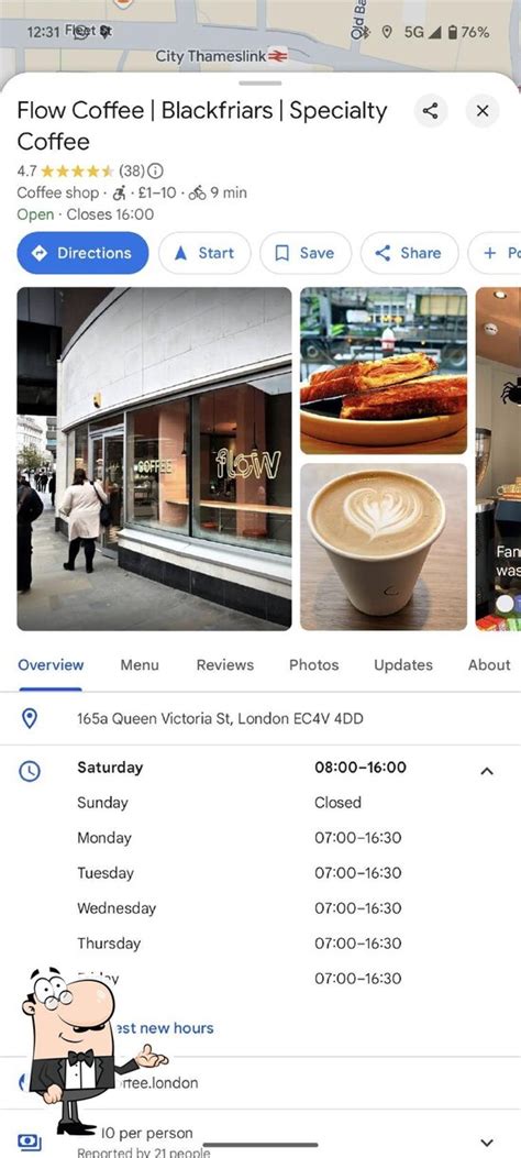 Flow Coffee London Blackfriars Restaurant Menu Prices And Reviews