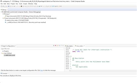 Ccsawr1642boost Debug Error In Ccs While Connecting To Target Using Ccxml File Sensors