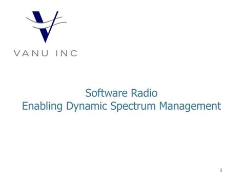 PPT Software Radio Enabling Dynamic Spectrum Management PowerPoint Presentation ID