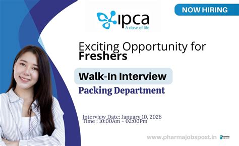 Ipca Laboratories Pithampur Walk In Interview 2026 Hiring Freshers For