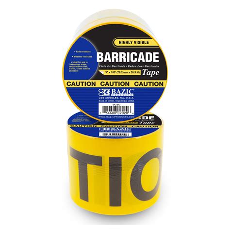 Bazic Yellow Caution Tape 3 Inch X 100 Feet Caution Tape Roll 1 Roll