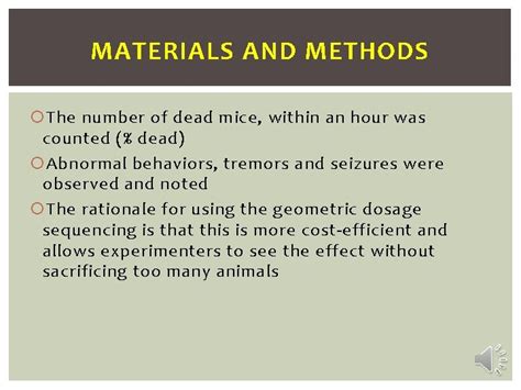 Determination Of Ld 50 Lethal Dose 50 Ld