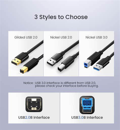 Ugreen Usb Printer Cable Usb Type B Male To Male Usb Cable Printer Adapter For Canon