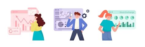 Premium Vector People Analysis Of Graphs And Charts Research
