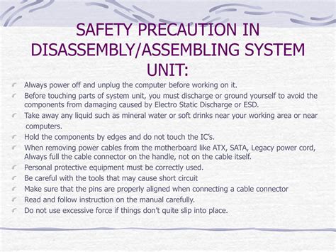 381402142 Disassembling System Unit Procedure And Safety Precautions Pptx