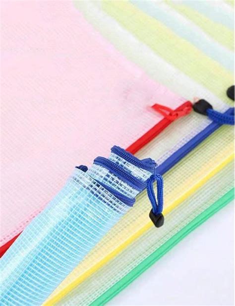 1pc Zippered Mesh Envelope Zipper Pouch For Organizing And Storage Fits
