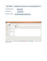 DATABASE LAB 1 Docx CST2355 Database Systems Lab Assignment 1