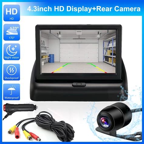 Amingo จอภาพที่จอดรถ Hd 12v 24v ชุดกล้องมองหลังรถยนต์จอภาพ Lcd ที่จอดรถความละเอียดสูง 4 3 นิ้ว